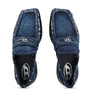 DIESEL® D-amber Distressed Denim Loafers