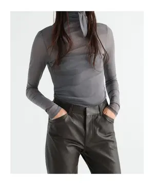 LEMAIRE Mesh Jersey Ballerina Scarf Top - Steel