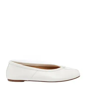 MAISON MARGIELA Tabi Leather Ballet Flats - White