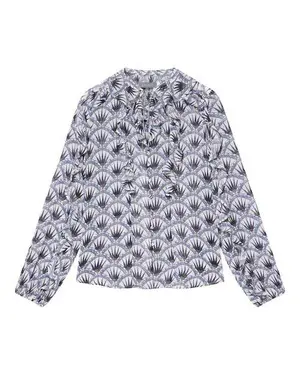 Mint Velvet Art Deco Ruffle Tie-neck Blouse