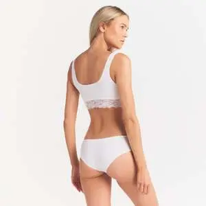 SKIMS Lace Scoop Bralette | White | | Lightweight Cotton
