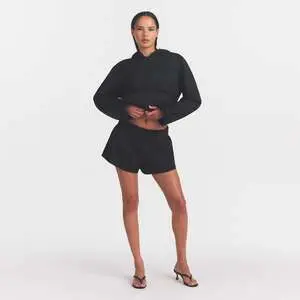 SKIMS Flutter Short | Black | | Woven Cotton - Onyx