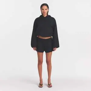 SKIMS Flutter Short | Black | | Woven Cotton