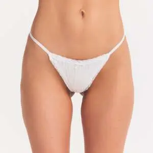 SKIMS Pointelle Lace String Thong | White | | Lightweight Cotton - Snow