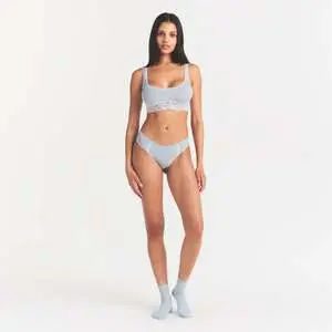 SKIMS Lace Hipster | Blue | | Lightweight Cotton
