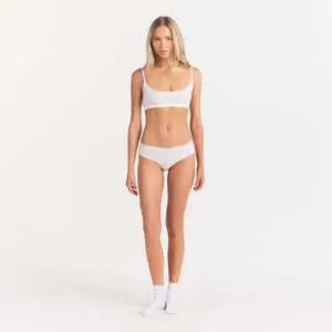 SKIMS Pointelle Lace Brief | White | | Lightweight Cotton - Snow