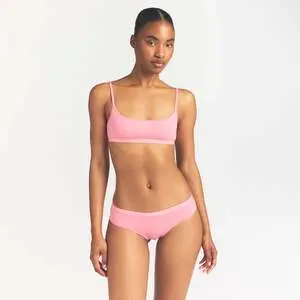 SKIMS Logo Picot Hipster | Pink | | Lightweight Cotton