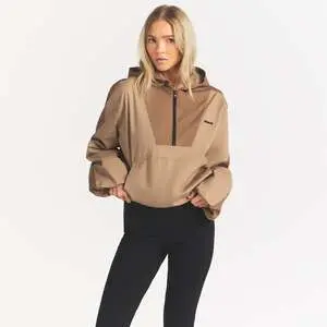 SKIMS Half Zip Pullover | Light Neutral | | Woven Cotton