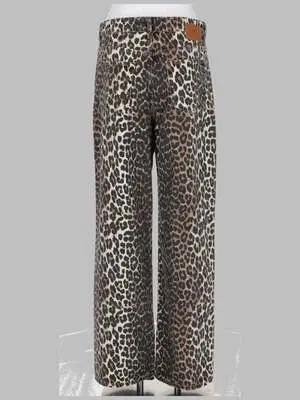 GANNI Animal Print Wide Leg Jeans