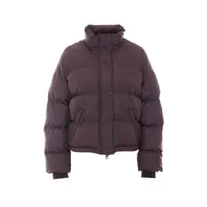 COURREGES Cropped Puffer Down Jacket With Logo - Red