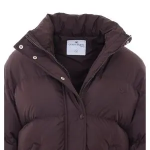 COURREGES Cropped Puffer Down Jacket With Logo - Red