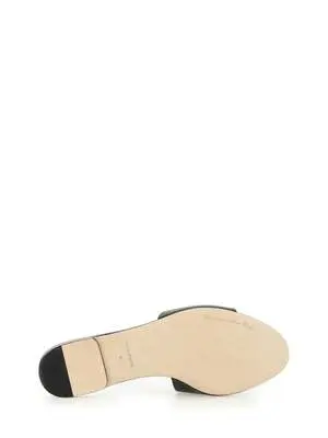 Dolce & Gabbana Sandalo Slide With Logo - Black