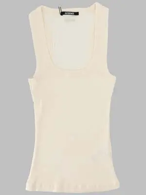 Jacquemus Jacquemus Gros Grain Tank Top Cream