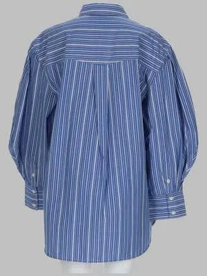 GANNI Striped Organic Cotton Shirt