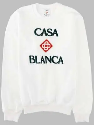 Casablanca Felpa Con Logo Ricamato - White