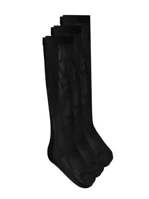 Dolce & Gabbana Tripack Socks With Dg Logo - Black