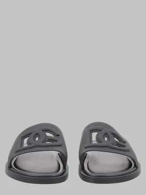 Dolce & Gabbana Rubber Slides - Black