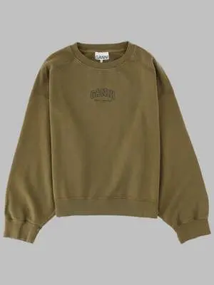 GANNI Organic Cotton Logo Sweatshirt - Green
