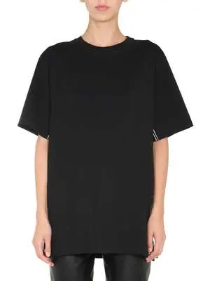 Stella McCartney Round Neck T-shirt With Side Band Detail - Black