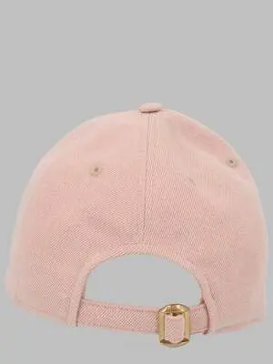 Chloé Cotton Baseball Cap With Logo - Pink