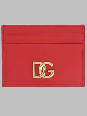 Dolce & Gabbana Card Holder In Leather - Red