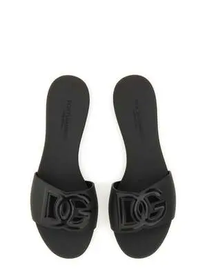 Dolce & Gabbana Rubber Slide Sandals - Black