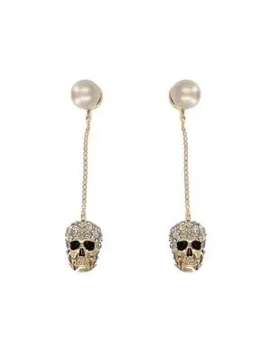 Alexander McQueen Skull Drop Earrings - Gold
