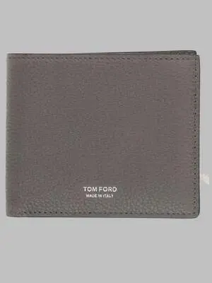 TOM FORD Portafoglio A Due Ante Classico In Pelle Fiore - Multicolor