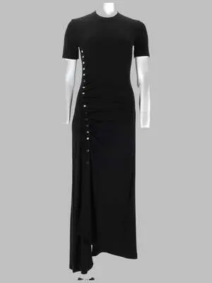Rabanne Draped Jersey Long Dress - Black