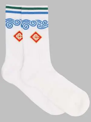 Casablanca Casa Wave Crew Socks - White