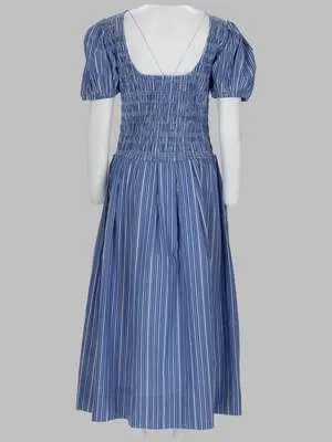 GANNI Striped Organic Cotton Dress