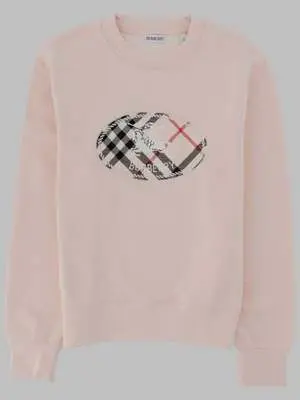 Burberry Caroline Sweatshirt With Check Insert - Pink