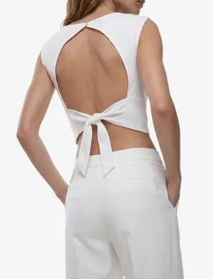 Koton Slim Fit Sleeveless Square Neck Cropped Blouse