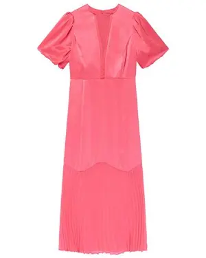 Mint Velvet Satin Pleated Maxi Dress