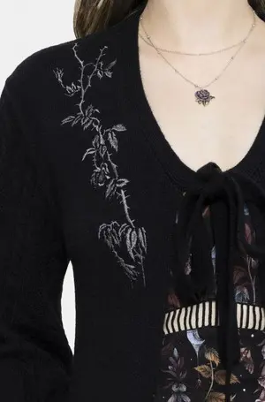 DISTURBIA Rime Cable Knit Longline Cardigan