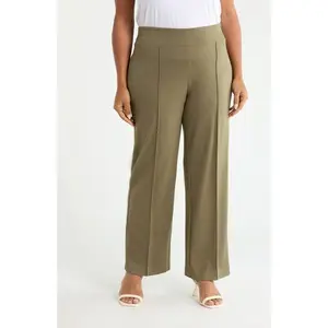Jones New York Pintuck Pull-on Straight Leg Ankle Pants - Jasper Green
