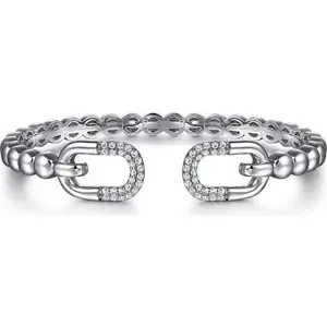 GABRIEL & CO. Sculptural Pavé Diamond & Cuff Bracelet - Sterling Silver