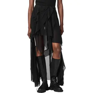 ALLSAINTS Melody Layered Ruffle Midi Skirt