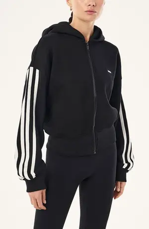 P.E Nation Flip Side Full Zip Hoodie With Sporty Stripes