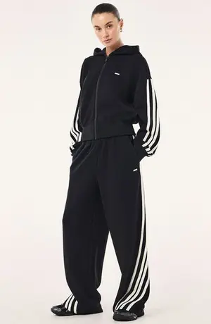P.E Nation Flip Side Full Zip Hoodie With Sporty Stripes