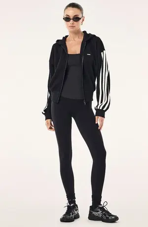 P.E Nation Flip Side Full Zip Hoodie With Sporty Stripes