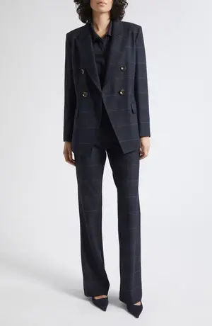 Marella Fedra Plaid Double-breasted Blazer