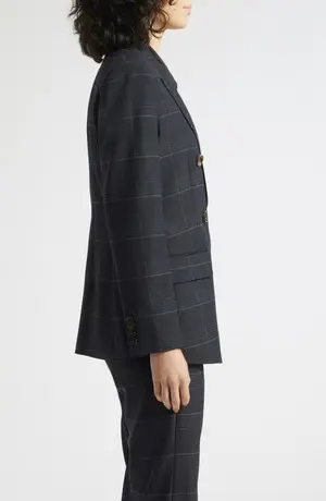 Marella Fedra Plaid Double-breasted Blazer
