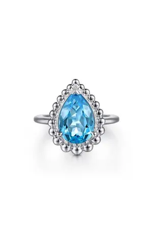 GABRIEL & CO. Swiss Blue Topaz Ring