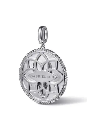 GABRIEL & CO. Zodiac Medallion With White Sapphires