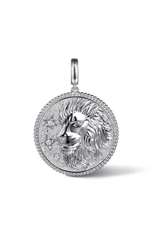 GABRIEL & CO. Zodiac Medallion With White Sapphires - Sterling Silver