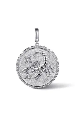 GABRIEL & CO. Zodiac Medallion With White Sapphires - Sterling Silver