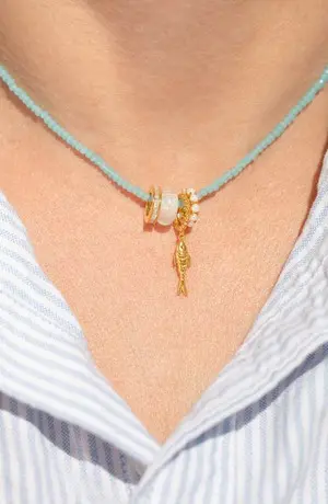 GIRLS CREW Fish Beaded Pendant Necklace
