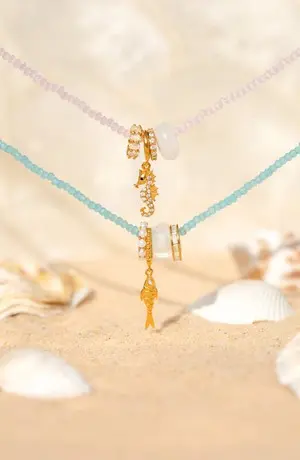 GIRLS CREW Fish Beaded Pendant Necklace