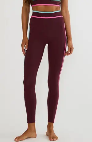 Beach Riot Solara High Waist Colorblock Leggings - Raspberry Bloom Colorblock